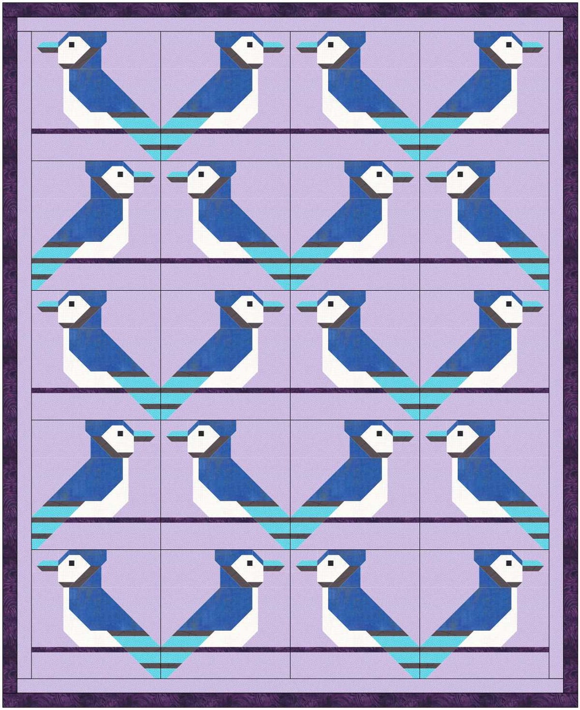 Blue Jay Bird Quilt Block Pdf Pattern - Etsy