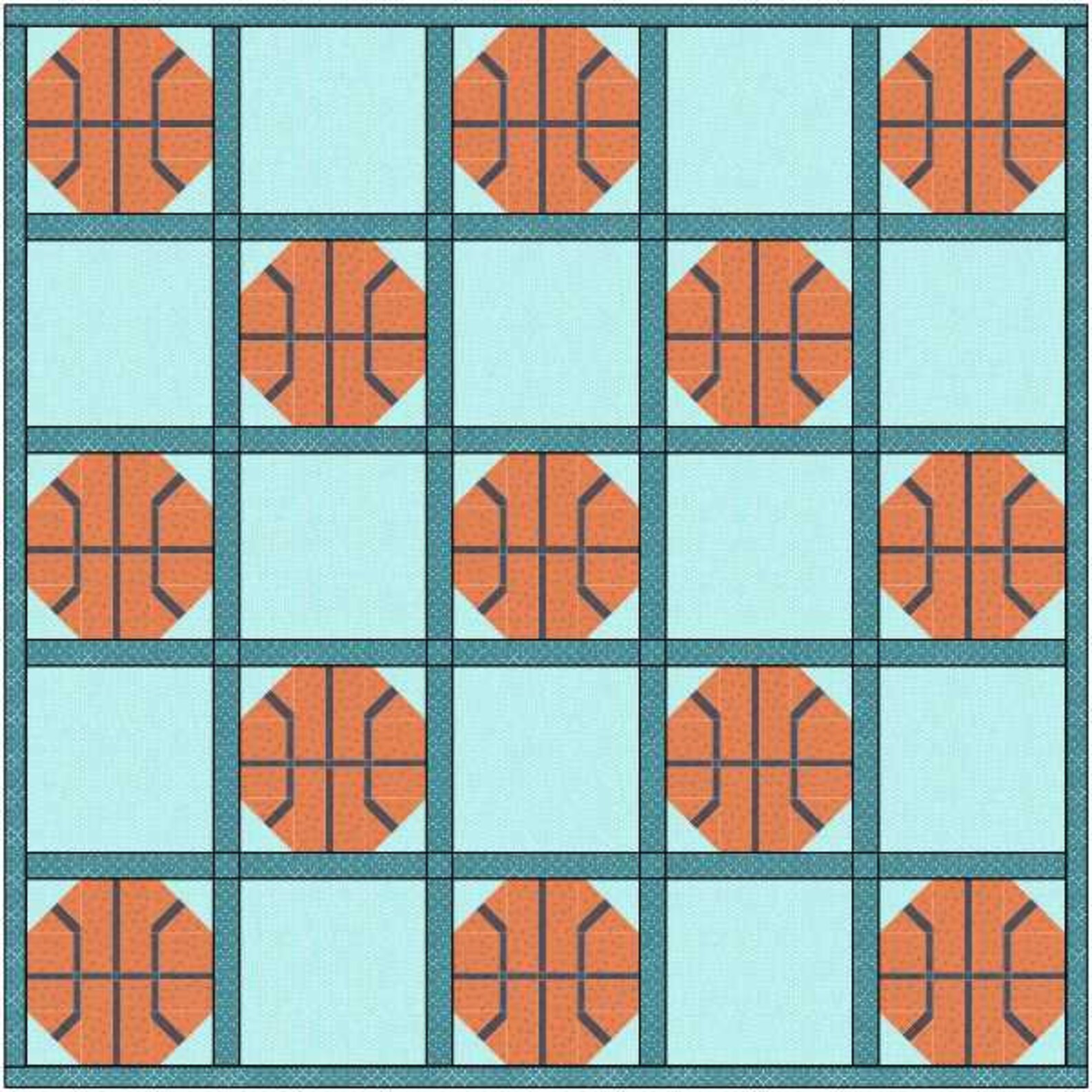 Basketball Quilt Block PDF Pattern - Etsy