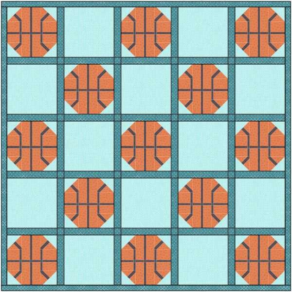 Basketball Quilt Block PDF Pattern - Etsy
