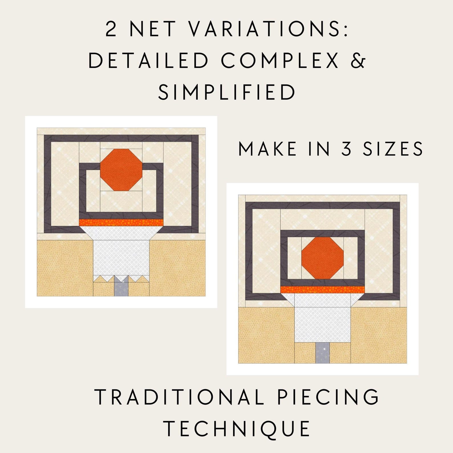 Basketball Hoop Quilt Block PDF Pattern - Etsy