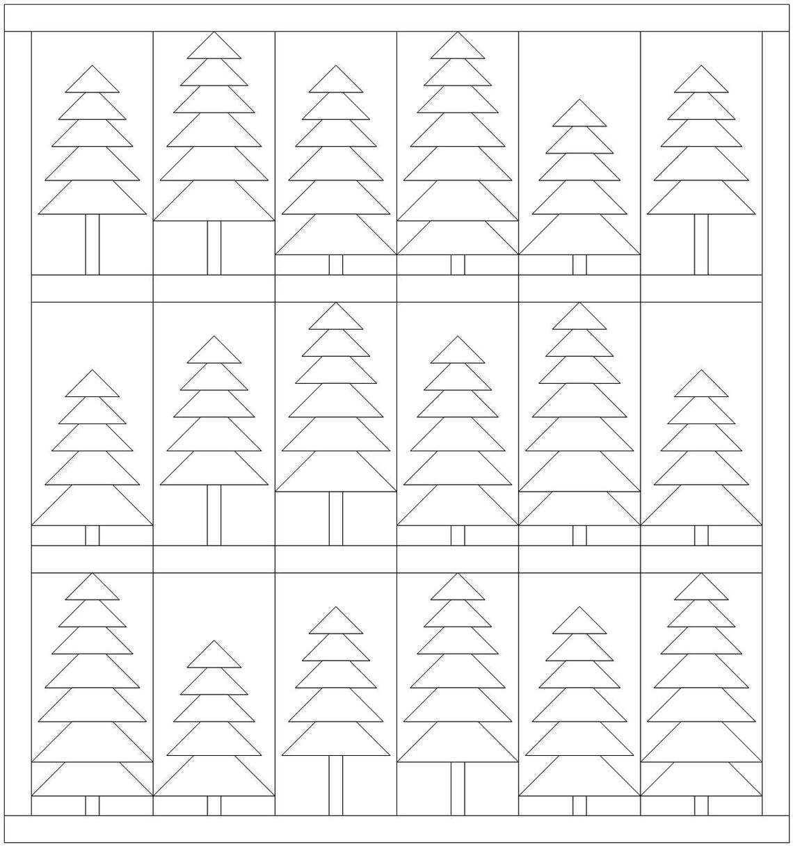 Pine Tree Forest Quilt Block Pdf Pattern - Etsy UK