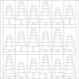 Pine Tree Forest Quilt Block Pdf Pattern - Etsy