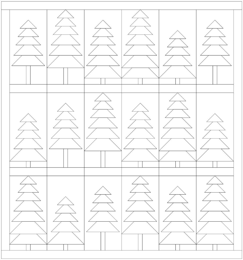Pine Tree Forest Quilt Block Pdf Pattern - Etsy