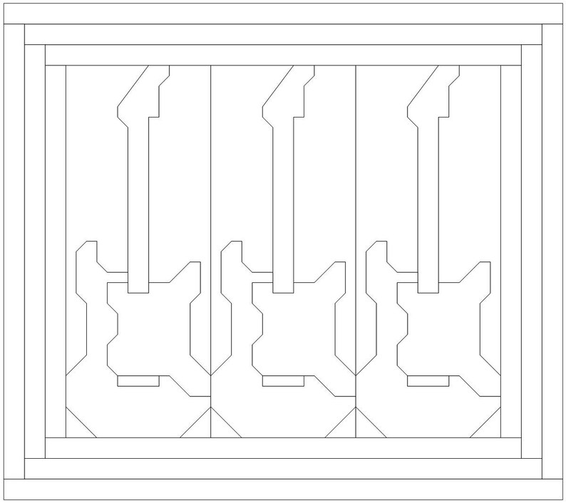 Electric Guitar Quilt Block PDF Pattern - Etsy
