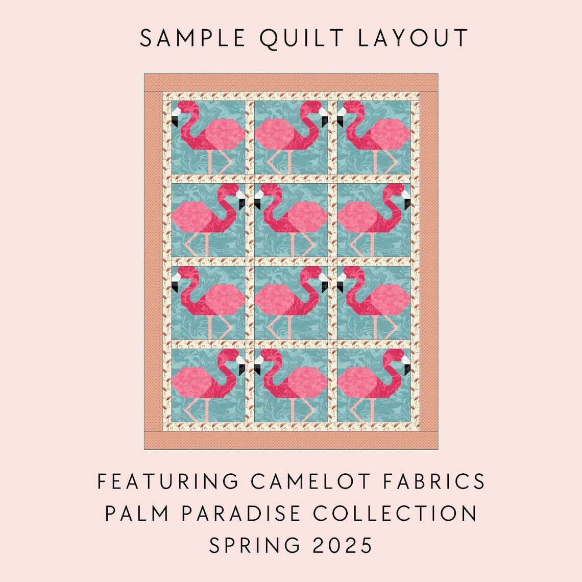 Flamingo Quilt Block Pdf Pattern - Etsy Canada