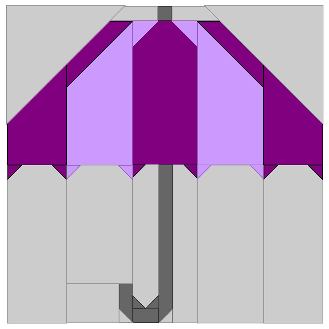 Rainy Day Umbrella Quilt Block PDF Pattern | Etsy