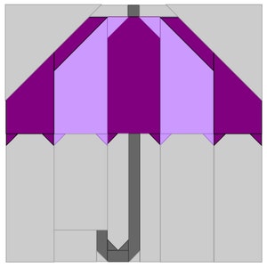 Rainy Day Umbrella Quilt Block PDF Pattern | Etsy