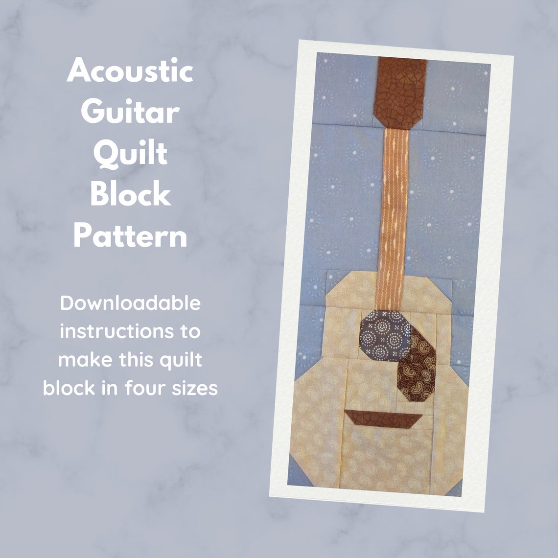 Acoustic Guitar Quilt Block PDF Pattern - Etsy
