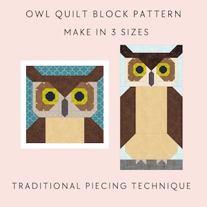 Owl Quilt Block Pdf Pattern - Etsy