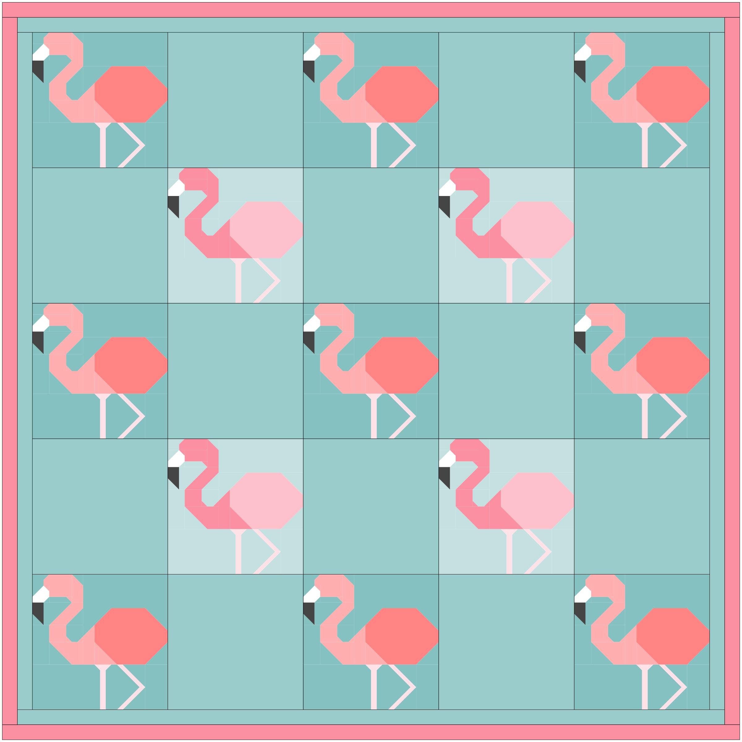 Flamingo Quilt Block Pdf Pattern - Etsy