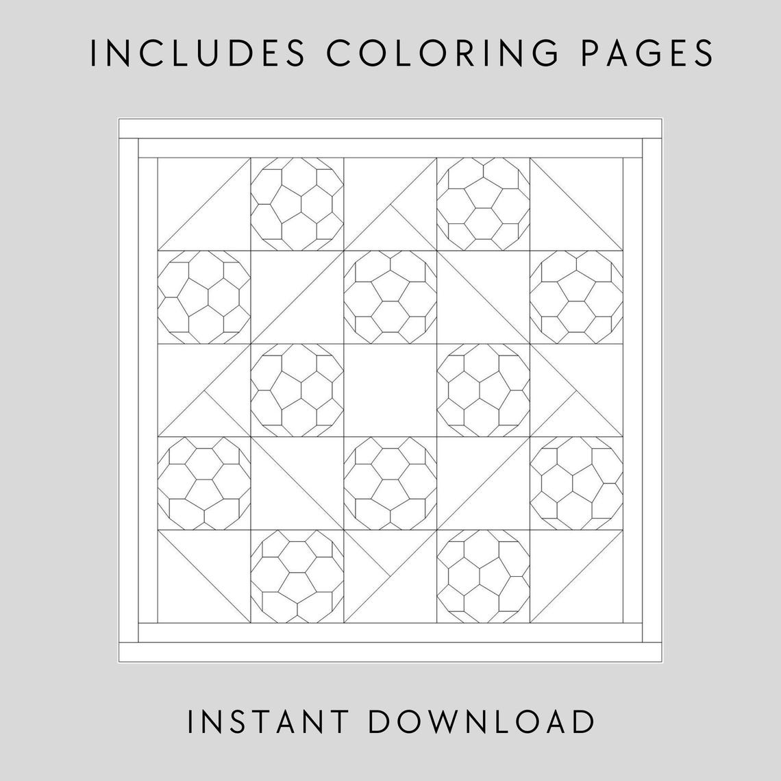 Soccer (football) Quilt Block Pdf Pattern Instant Download - Etsy