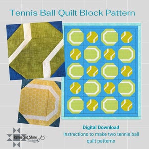 Tennis Ball Quilt Block Pdf Pattern Instant Download - Etsy