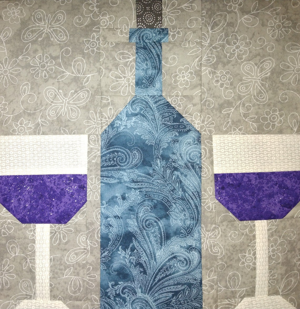 Wine for Two Quilt Block PDF Pattern - Etsy