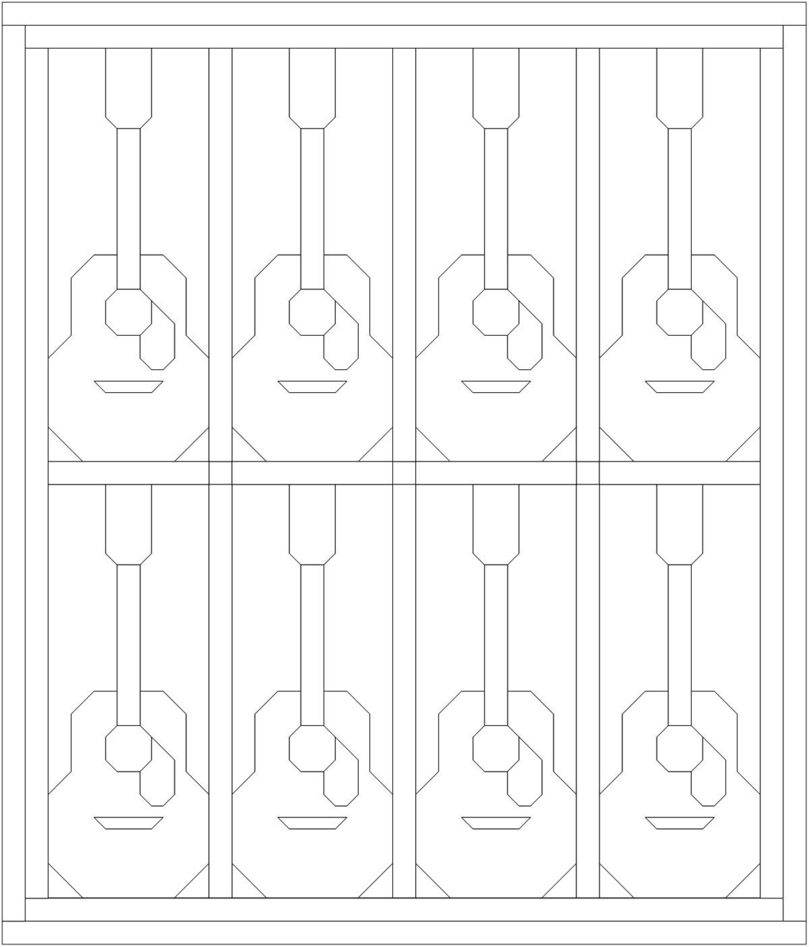 Acoustic Guitar Quilt Block PDF Pattern - Etsy