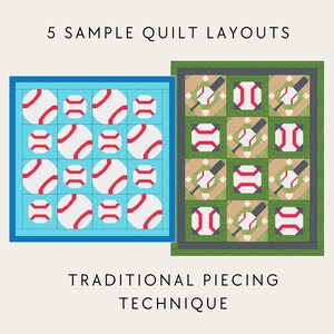 Baseball Fan Quilt Pattern Pack, Instant Download, Ball and Homerun ...