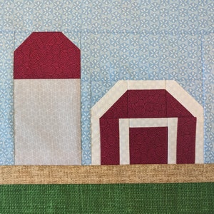 Barn and Silo Quilt Block Pattern - Etsy Canada