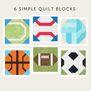 Sports Ball Bundle Quilt Pattern Pack, Set of 12 Quilt Blocks, Instant ...