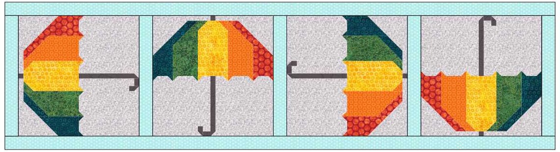 Rainy Day Umbrella Quilt Block PDF Pattern - Etsy