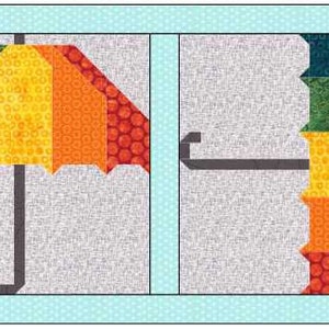Rainy Day Umbrella Quilt Block PDF Pattern - Etsy