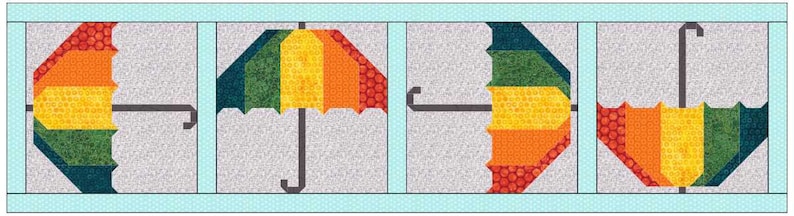 Rainy Day Umbrella Quilt Block PDF Pattern - Etsy
