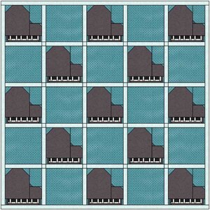 Piano keyboard Quilt Block PDF Pattern - Etsy