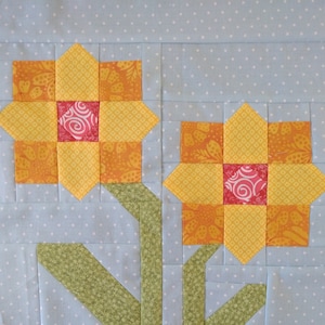 Spring Flower Quilt Block Pdf Pattern - Etsy