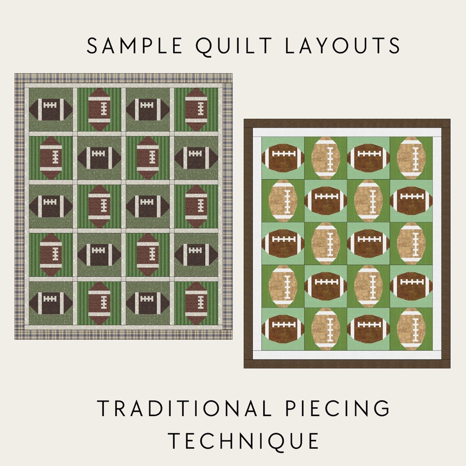 Football Quilt Block PDF Pattern - Etsy
