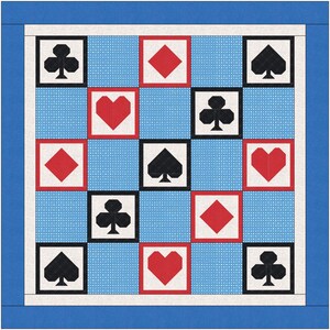 Playing Card Suits Quilt Pattern Pack, Instant Download for Club ...