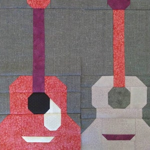 Guitar Trio, Acoustic, Folk, Electric Guitar Quilt Block PDF Patterns ...