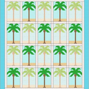Palm Tree Ocean Quilt Block Pdf Pattern - Etsy