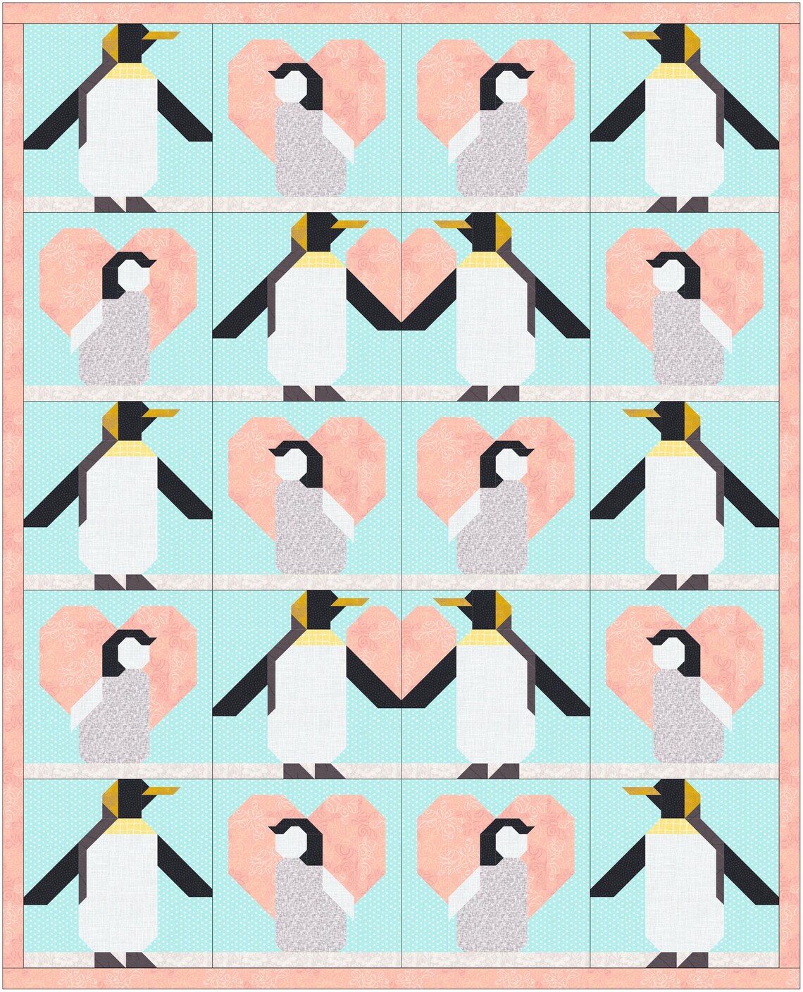 Penguin Love Quilt Pattern Pack Downloadable Pdf Instructions | Etsy