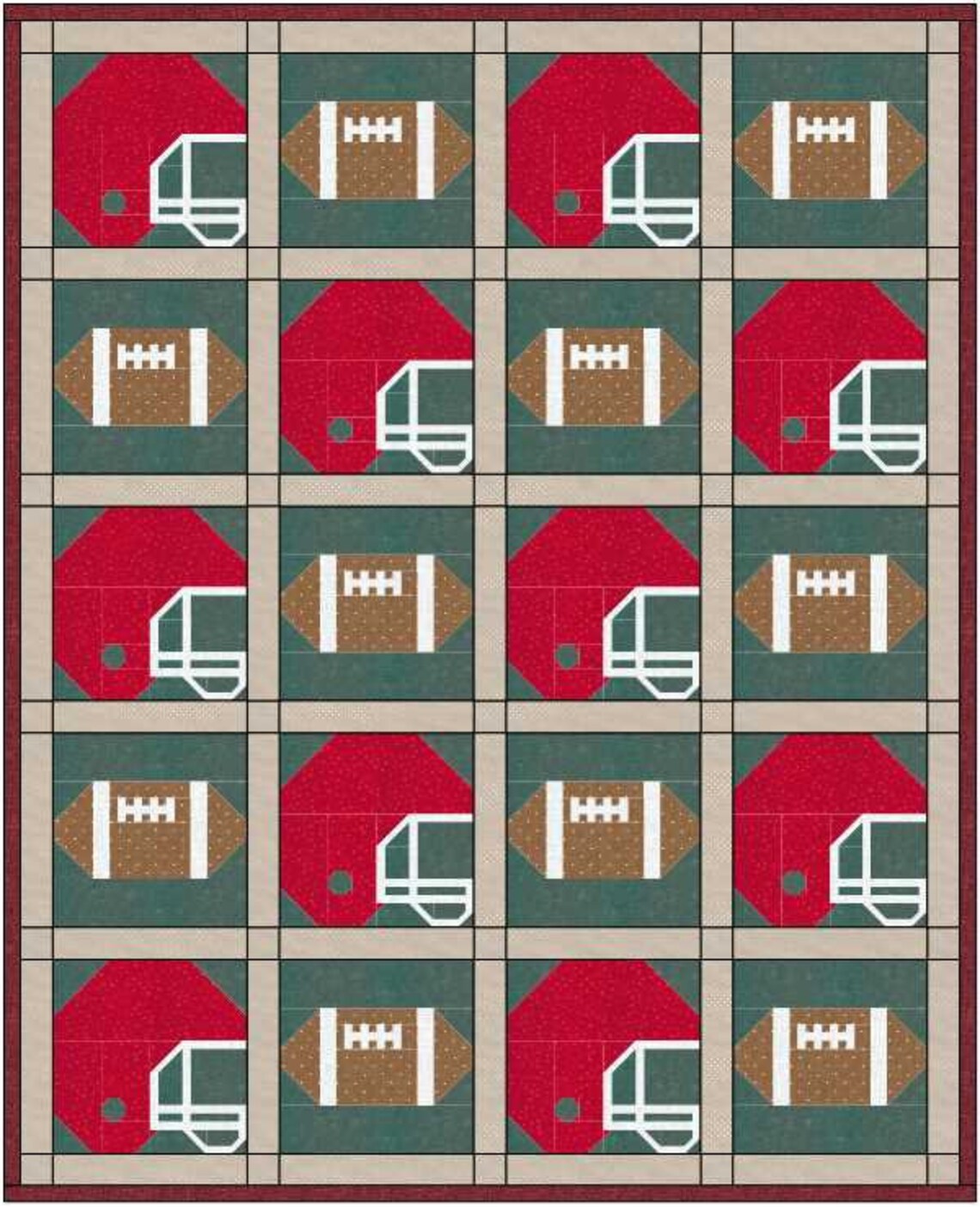 Football Fan Quilt Pattern Pack Downloadable PDF - Etsy