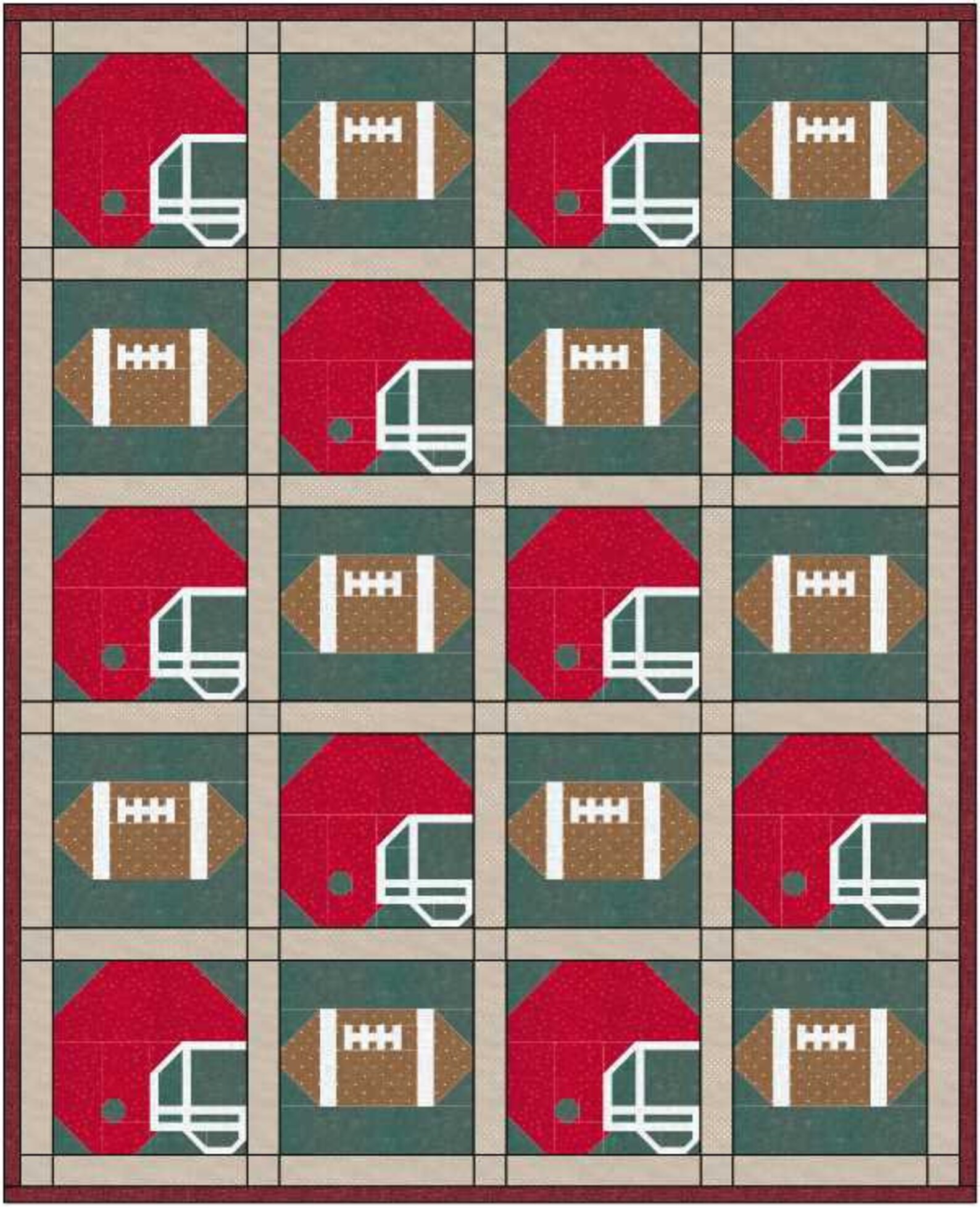 Football Fan Quilt Pattern Pack Downloadable PDF - Etsy