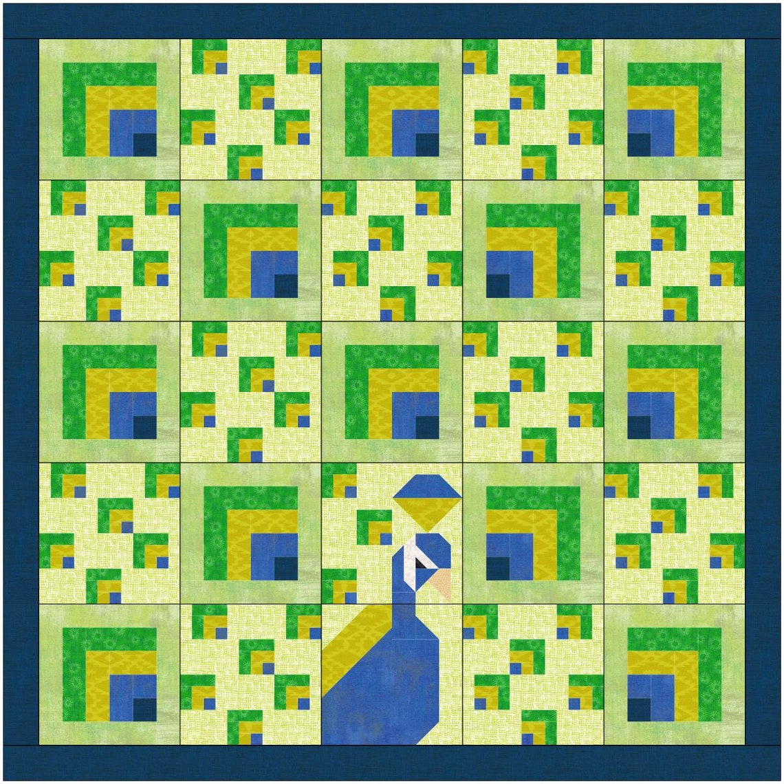 Peacock Quilt Block Pdf Pattern - Etsy