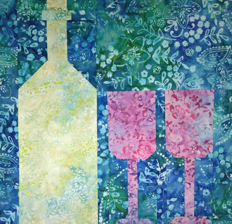 Wine for Two Quilt Block PDF Pattern - Etsy