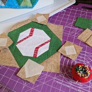 Baseball Field Homerun Quilt Block PDF Pattern - Etsy