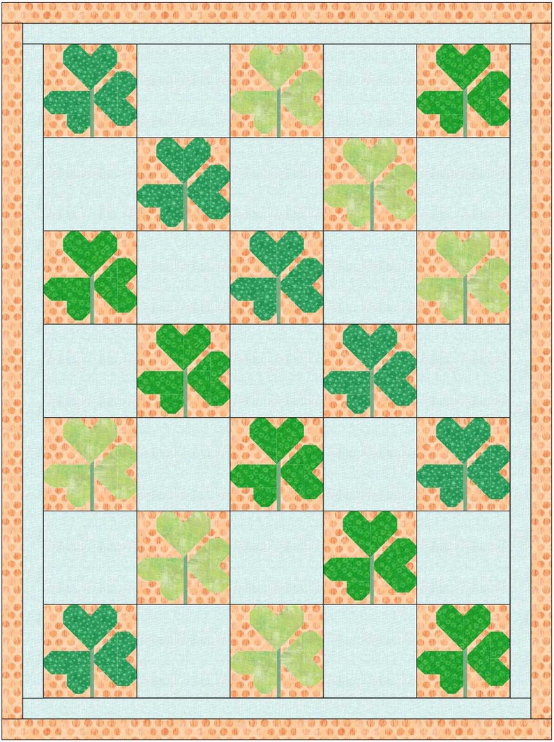 Shamrock Clover Quilt Block PDF Pattern - Etsy
