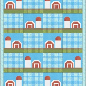 Barn and Silo Quilt Block Pattern - Etsy Canada