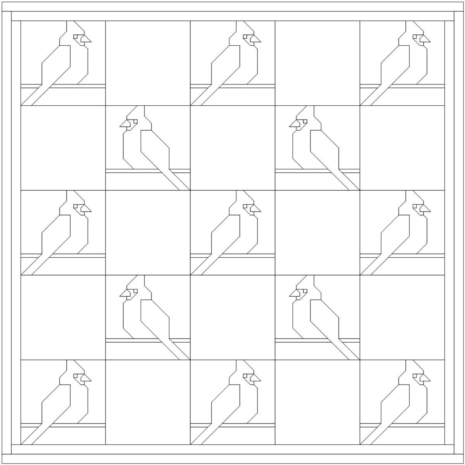 Cardinal Quilt Block Pdf Pattern - Etsy