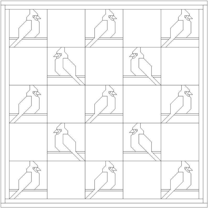 Cardinal Quilt Block Pdf Pattern - Etsy