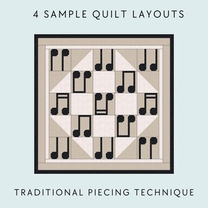 Music Note Quilt Block Pdf Pattern - Etsy