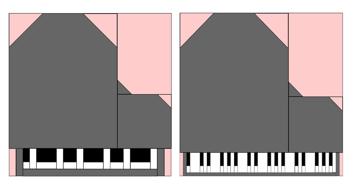 Piano keyboard Quilt Block PDF Pattern - Etsy