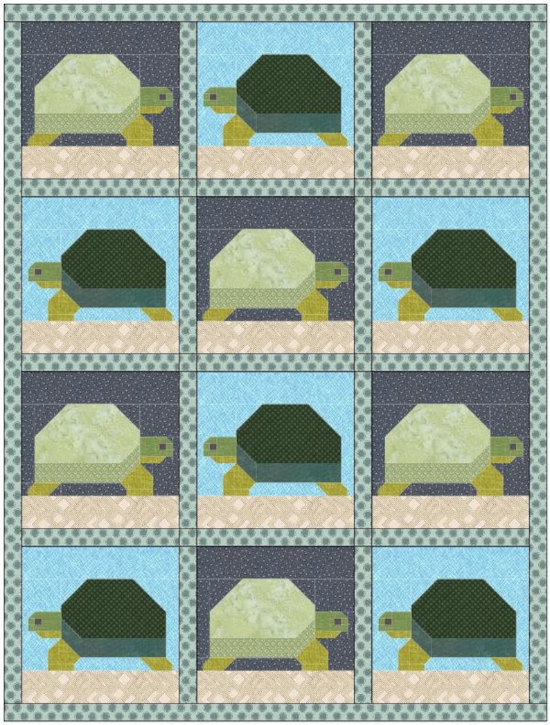 Tortoise Turtle Quilt Block Pdf Pattern - Etsy