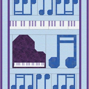 Piano and Music Note Quilt Pattern Pack - Etsy