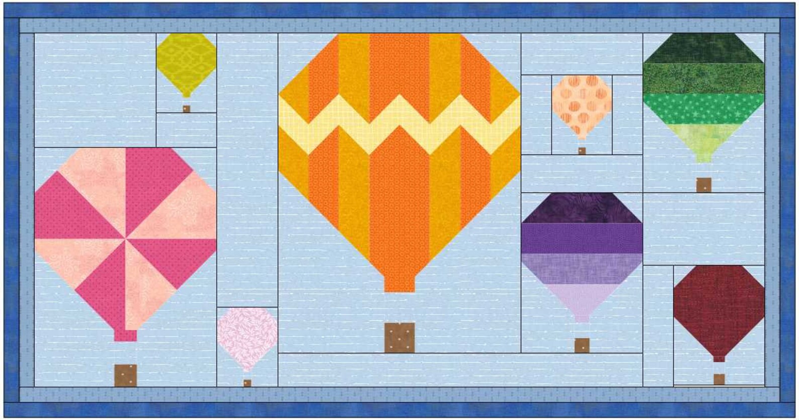 Hot Air Balloon Quilt Block PDF Pattern - Etsy Canada