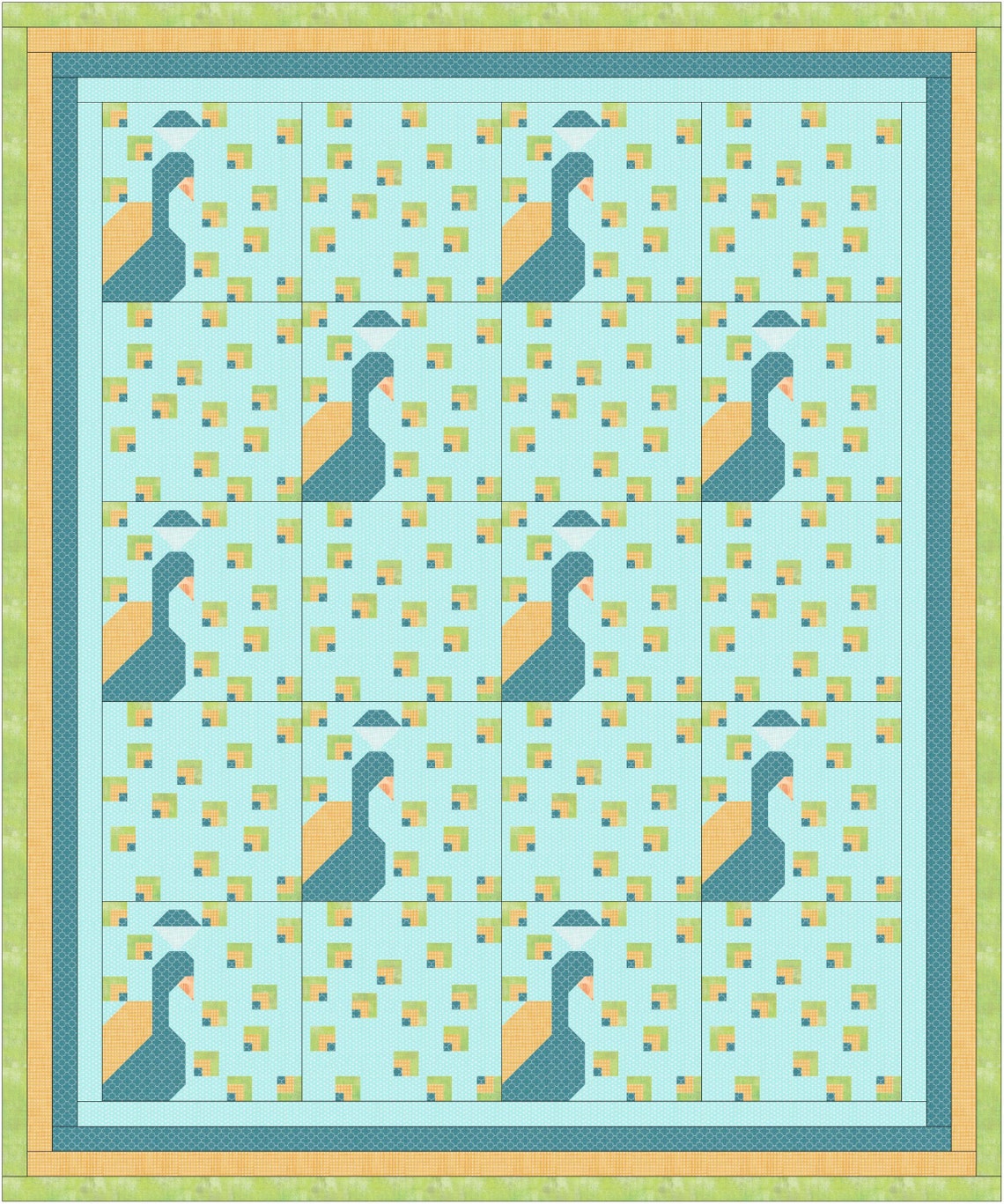 Peacock Quilt Block Pdf Pattern | Etsy