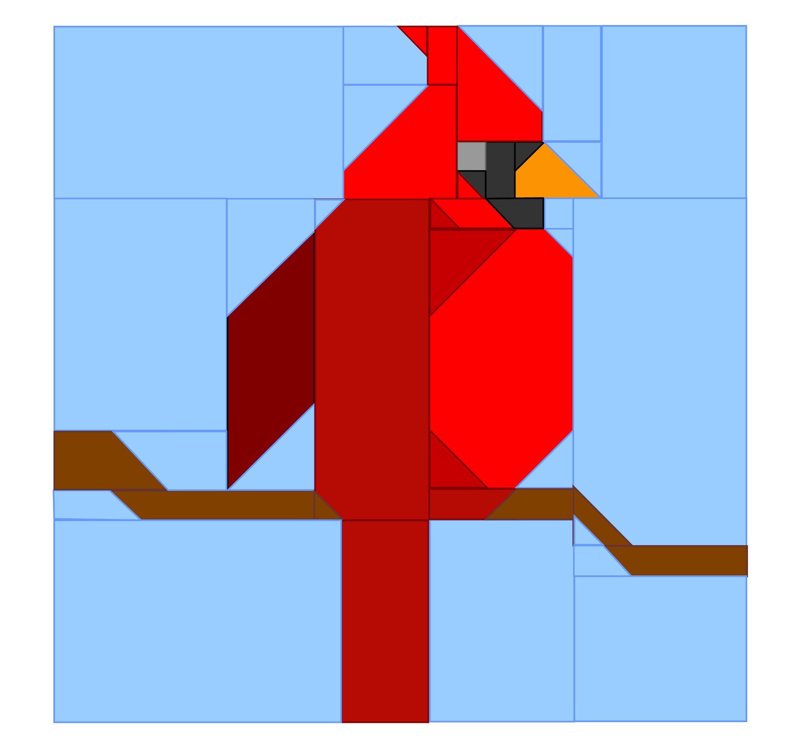 Cardinal Quilt Block PDF Pattern | Etsy