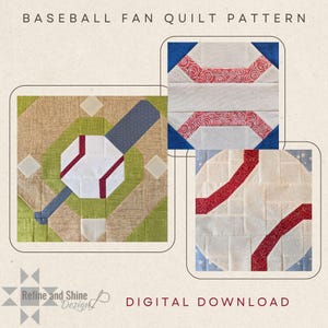 Baseball Fan Quilt Pattern Pack, Instant Download, Ball and Homerun ...