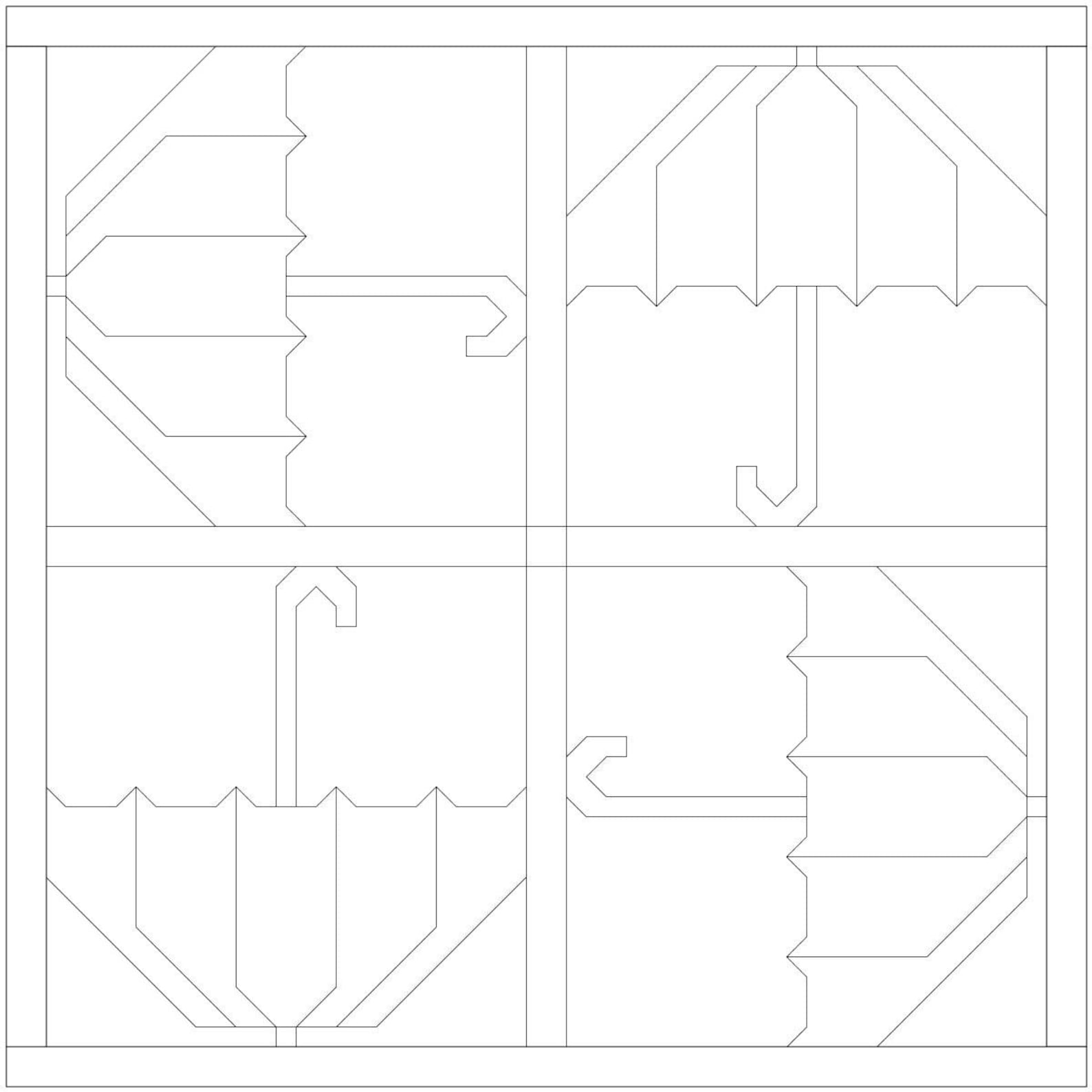 Rainy Day Umbrella Quilt Block PDF Pattern - Etsy