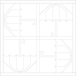 Rainy Day Umbrella Quilt Block PDF Pattern - Etsy